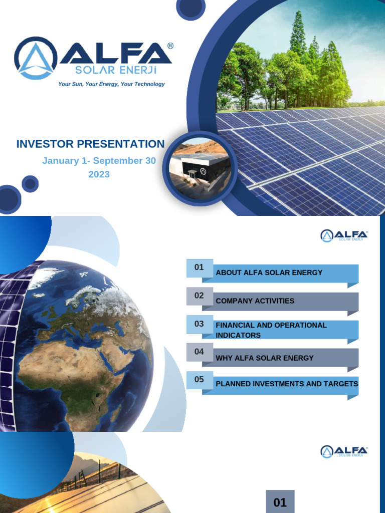 Alfa Solar Energy Investor Presentation 2023 | PDF | Photovoltaics ...