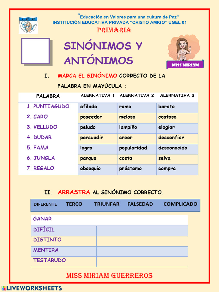 Sinónimos y Antónimos | PDF