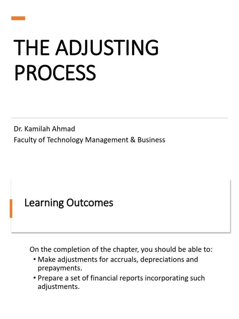 Lecture 5 Theadjustingprocess | PDF | Business | Finance & Money Management