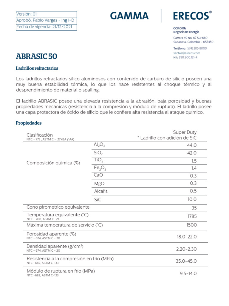 Abrasic-50 002 | PDF | Refractario | Silicio