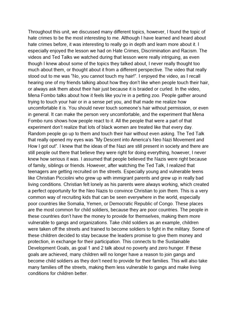 Reflection On Racism and Discrimination | PDF | Genocides | Rwandan Genocide