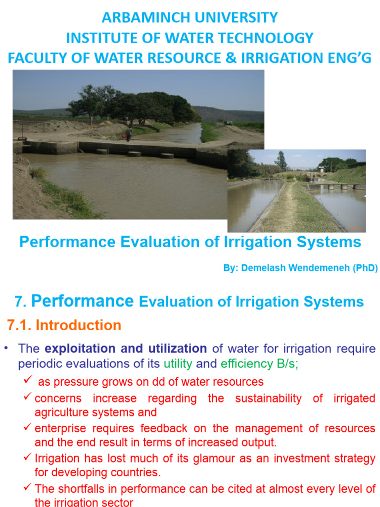 CH-7 Irrigation Performance Assessment | PDF | Evaluation | Performance ...