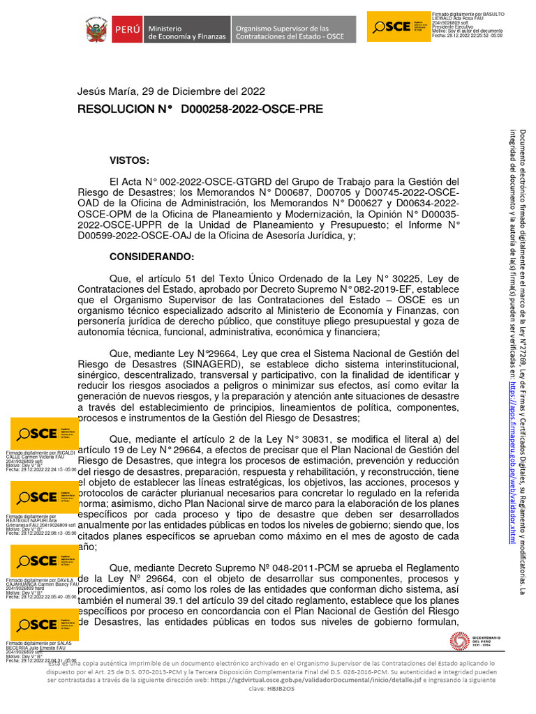PPRR Osce | PDF | Regulación | Planificación