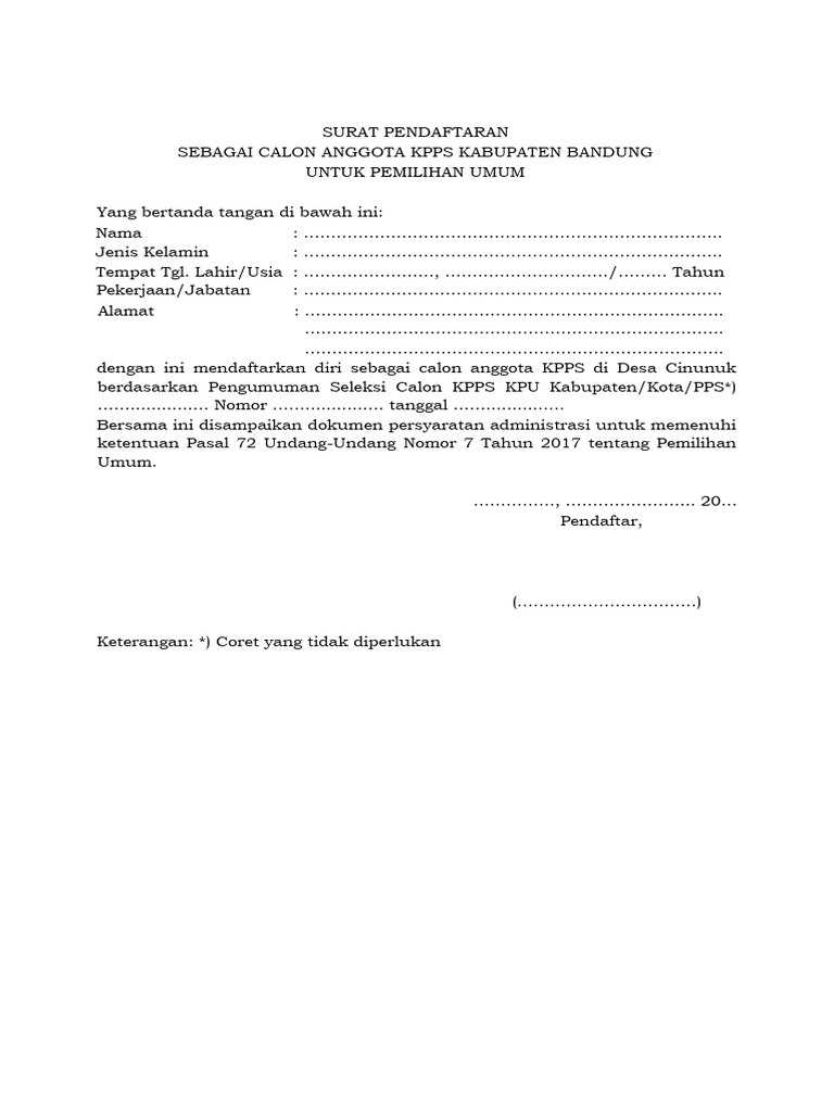 File Pendaftaran KPPS | PDF