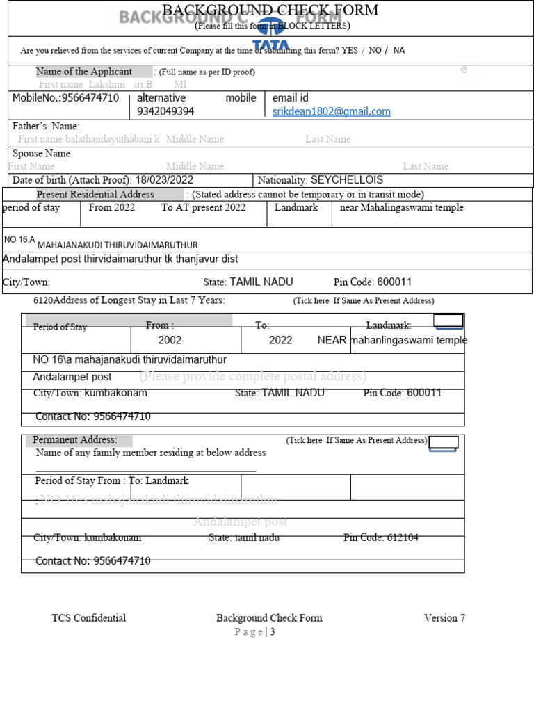 BGC Form Imitation1[1] | PDF | Background Check | Justice