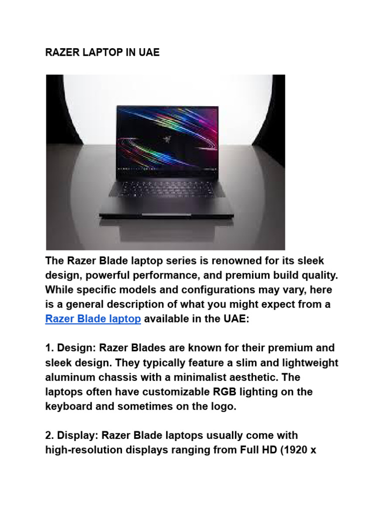 Razer Laptop in Uae | PDF | Laptop | Computer Keyboard