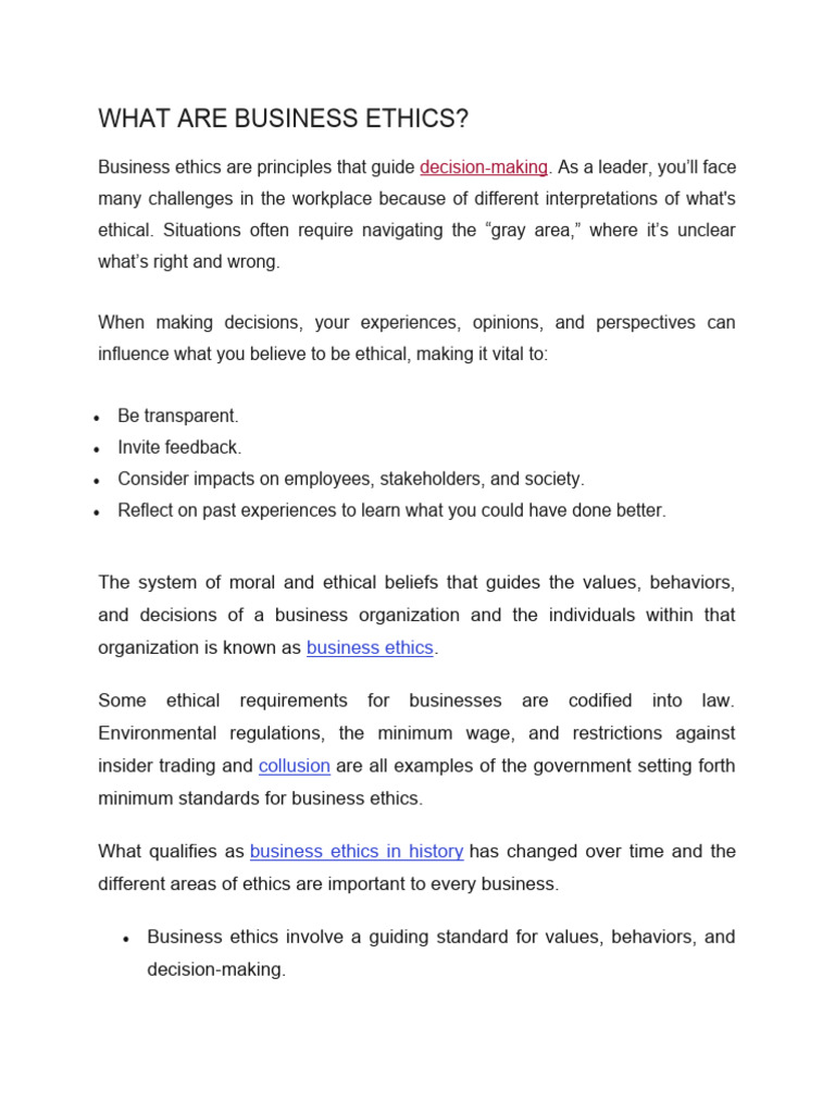 Business Ethics | PDF | Business Ethics | Reputation