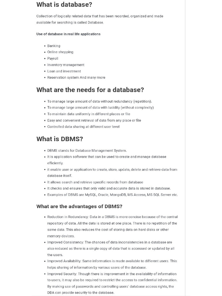 Database Notes by Mac Malik Sir | PDF