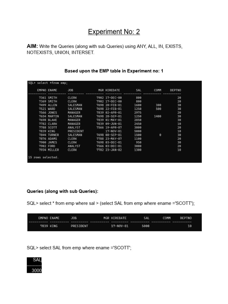 DBMS LAB Exp-2 | PDF | Information Science | Computing