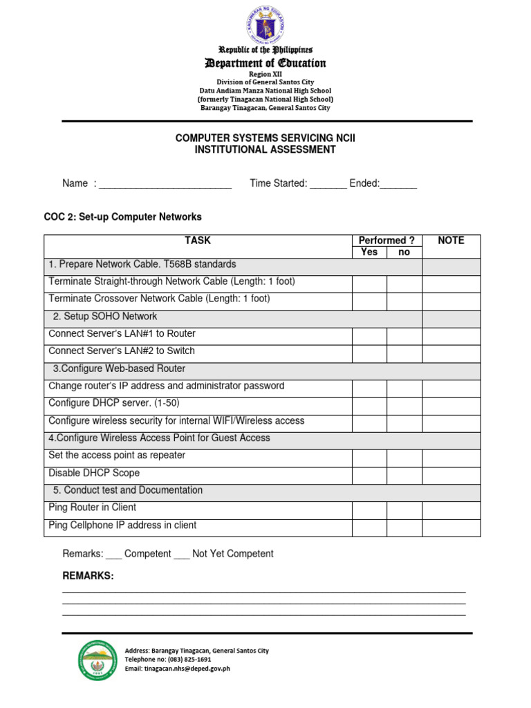 COC 2: Computer Network Setup Guide | PDF