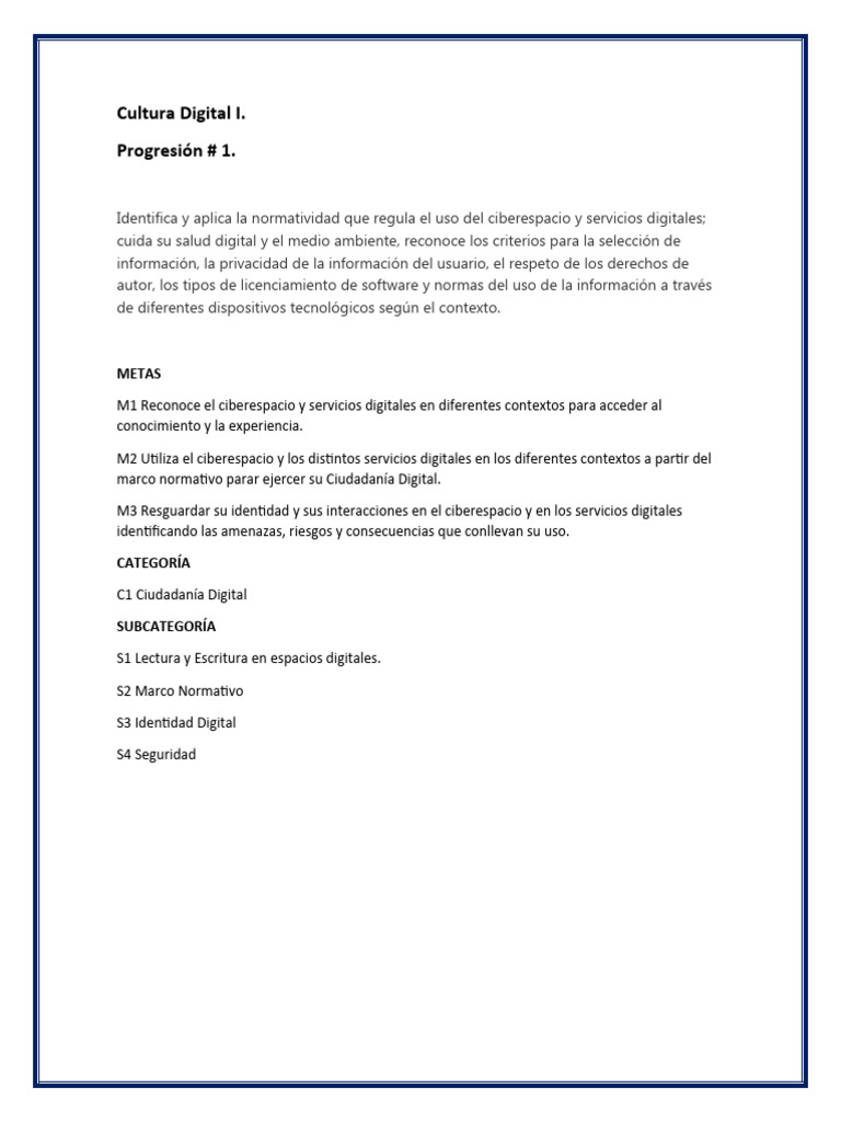 Cultura Digital I Con Progresiones 2024 | Descargar gratis PDF | Cibercrimen | Informática