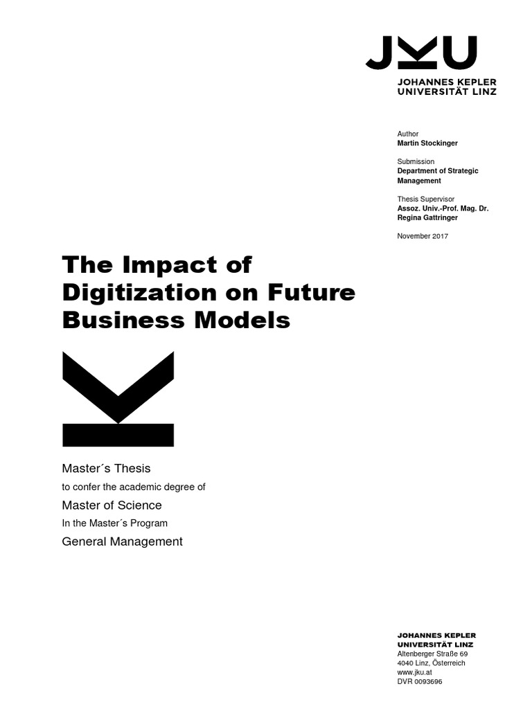 The Impact of Digitization On Future Business Models | PDF | Business Model | Innovation