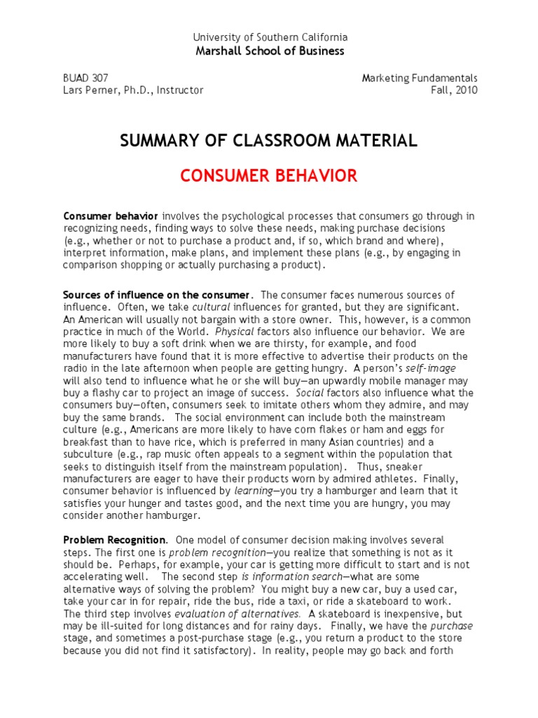 05 F10 Consumer Behavior | PDF | Classical Conditioning | Attitude (Psychology)
