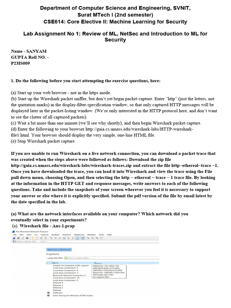 P23IS009 SanyamGupta Lab1 | PDF | Transmission Control Protocol | Port (Computer Networking)