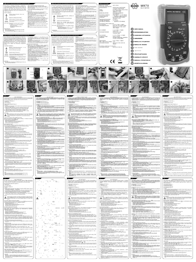 Multimeter M970 - Manual | PDF