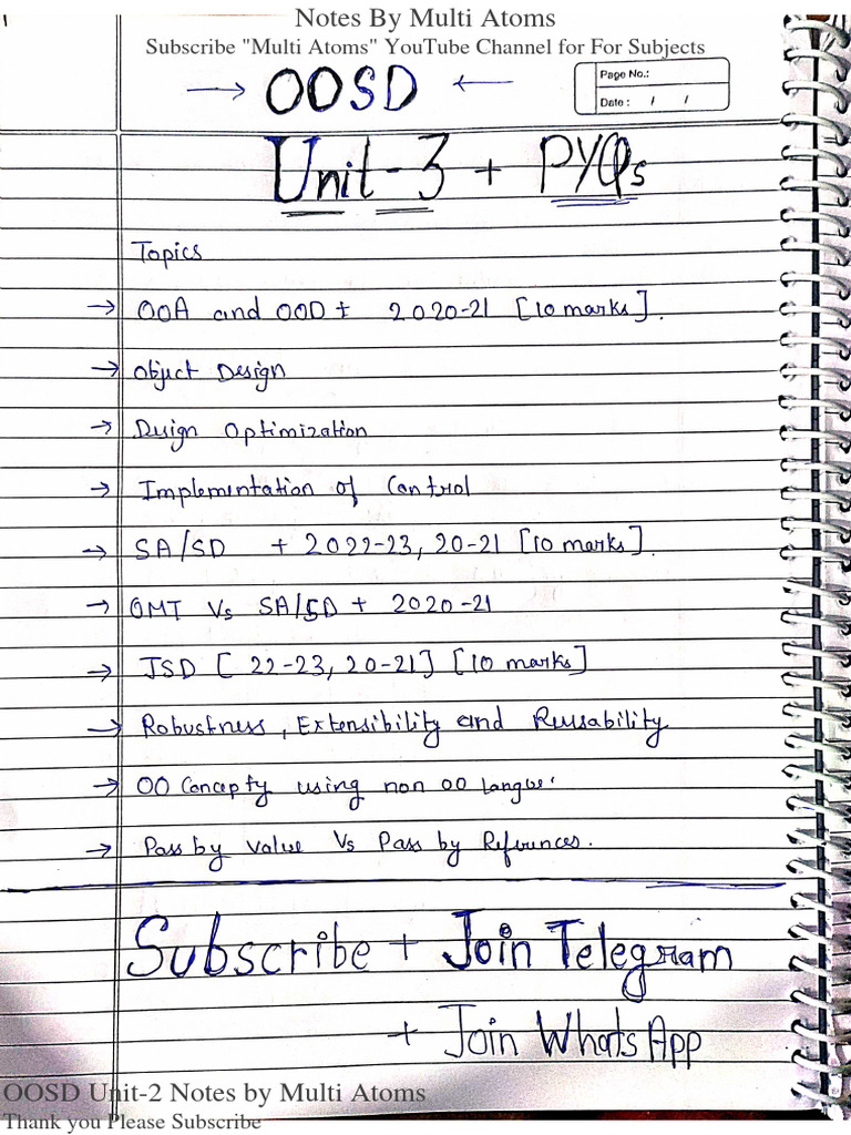 Oosd Unit 3 One Shot Pdf You Tube