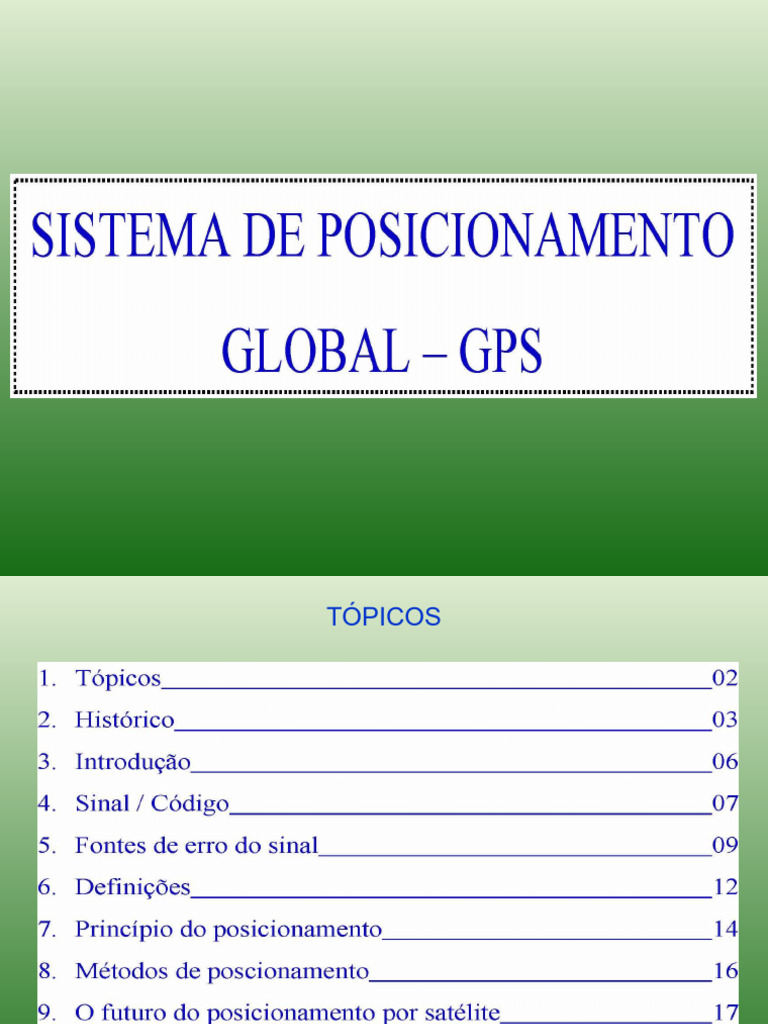 História e Funcionamento do GPS | PDF | Sistema de Posicionamento ...