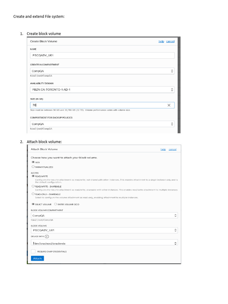 Create And Extend File System Oracle Cloud Pdf File System Operating System Technology