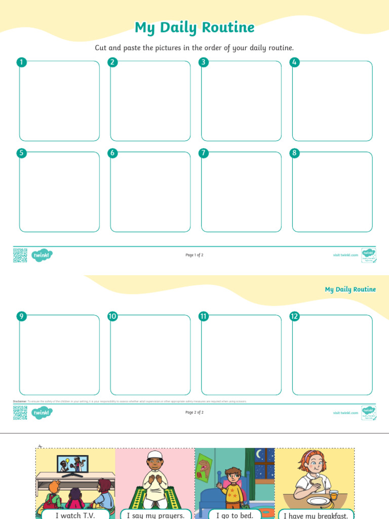 Ar QH 1689540096 My Daily Routine Cut and Paste Sequence Activity Ver 1 ...