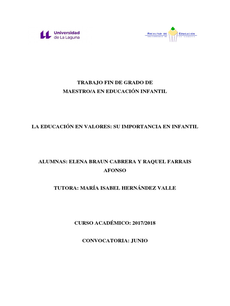 La educacion en valores su importancia en Infantil | PDF | Enseñando | Aprendizaje