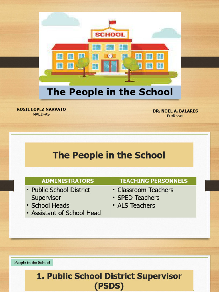 The People in The School | PDF | Teachers | Individualized Education ...