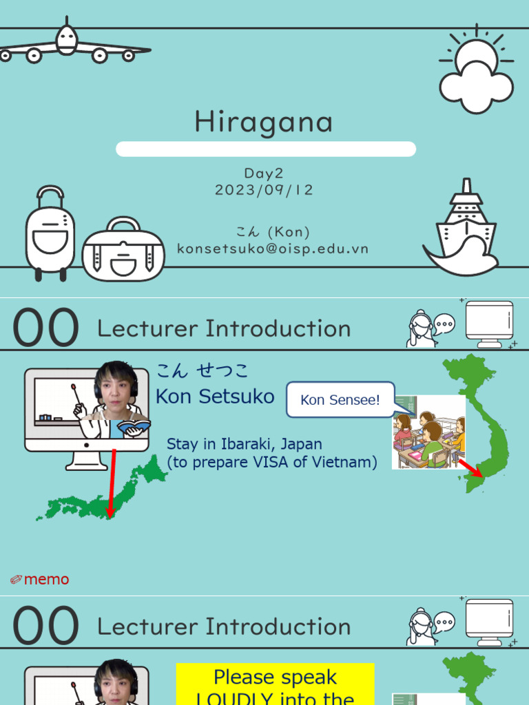12sep23 W2D2 Hiragana Classslides | PDF