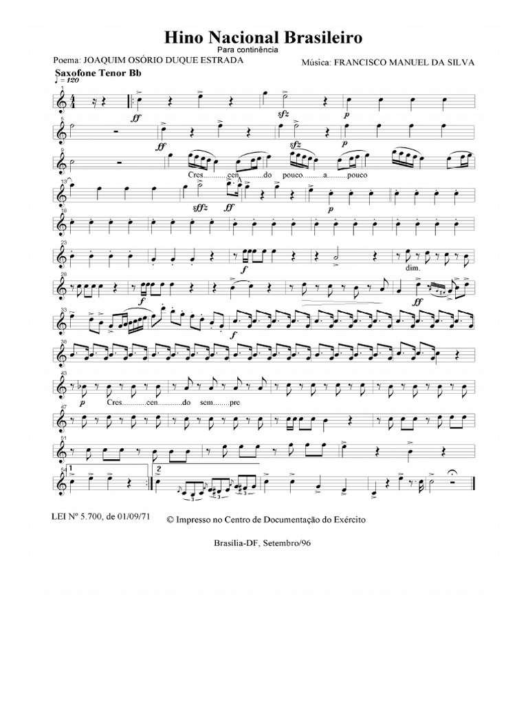 HINO NACIONAL - Tenor | PDF