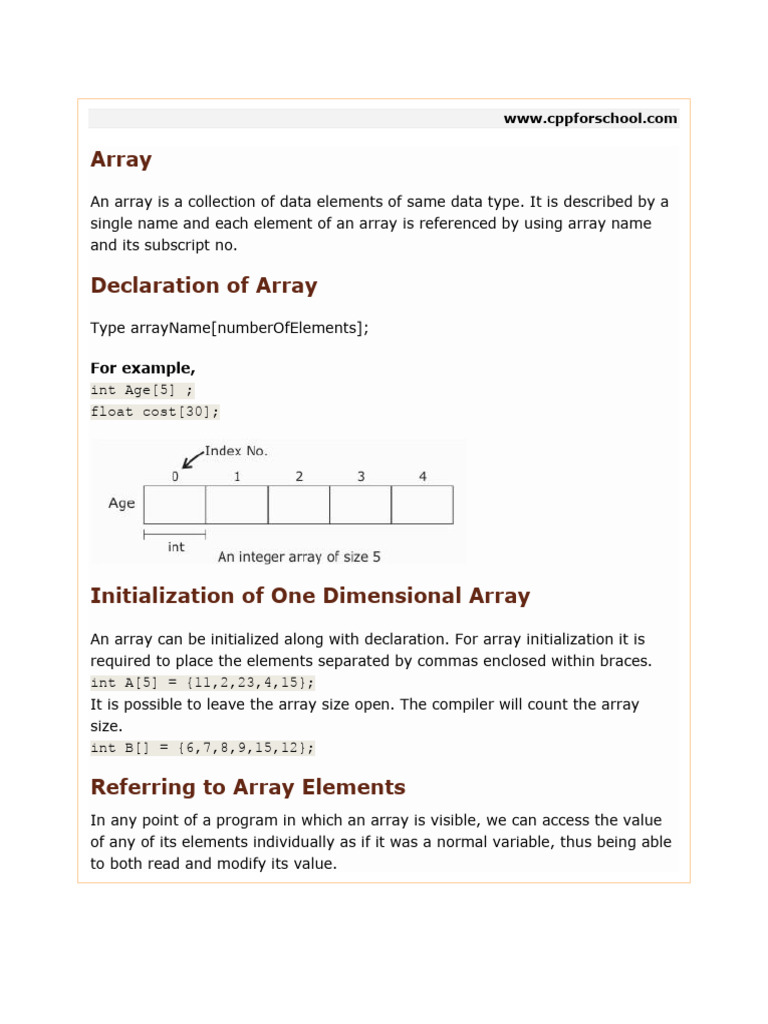 Chapter12 Array Single Dimension Pdf Parameter Computer Programming Software Development