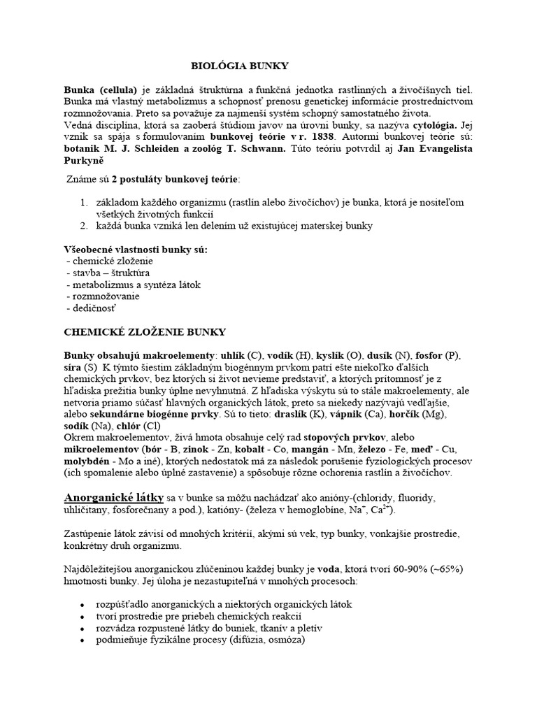 Bunka - Všeobecné Vlastnosti | PDF
