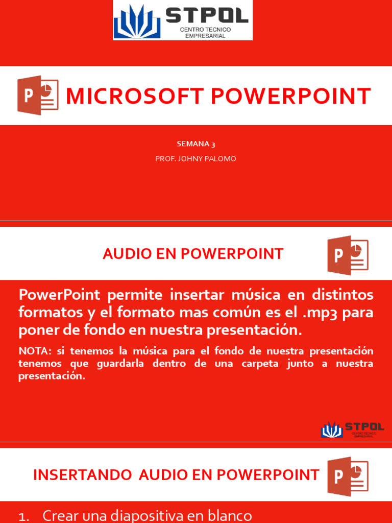 Insertar audio en PowerPoint | PDF | Microsoft PowerPoint | Multimedia