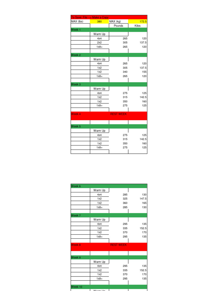 Mag Ort Deadlift Program Schedule | PDF