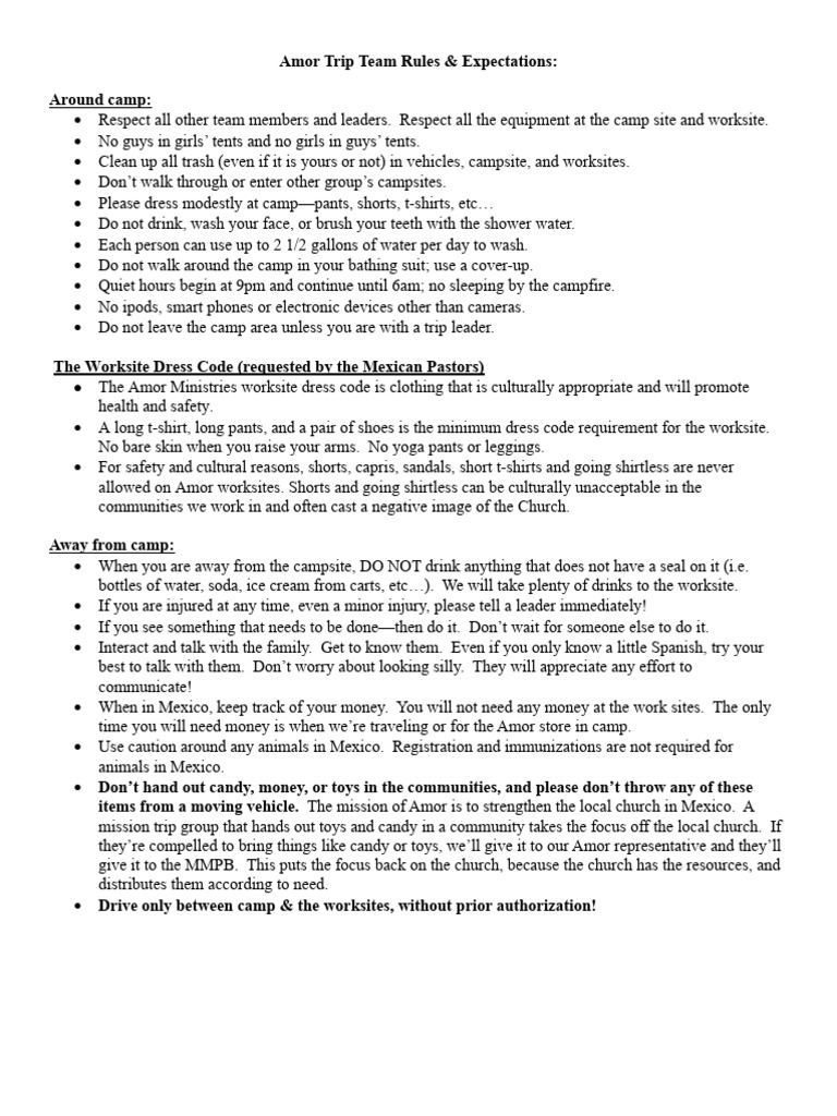 Team Rules | PDF