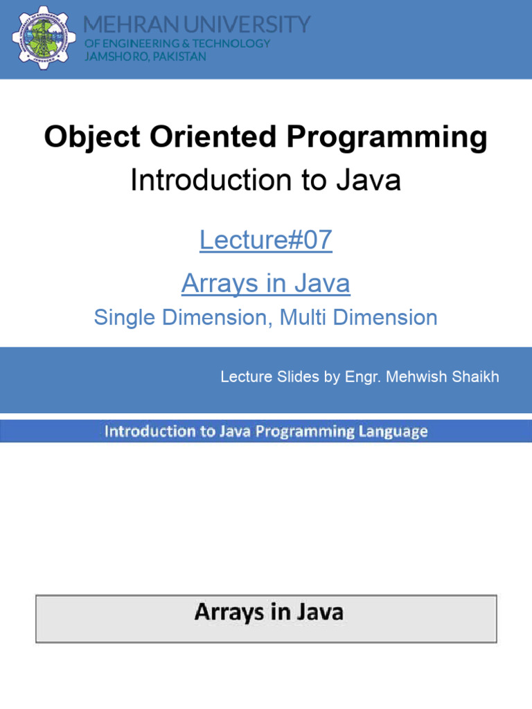 Lecture - Arrays | PDF Lecture - Arrays | PDF