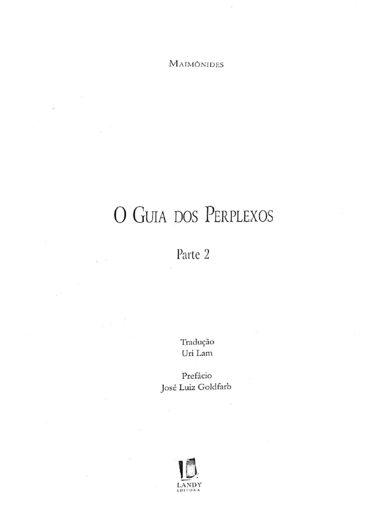 Maimonides o Guia Dos Perplexos Parte 2 Introducao Cap. 1 Compressed | PDF