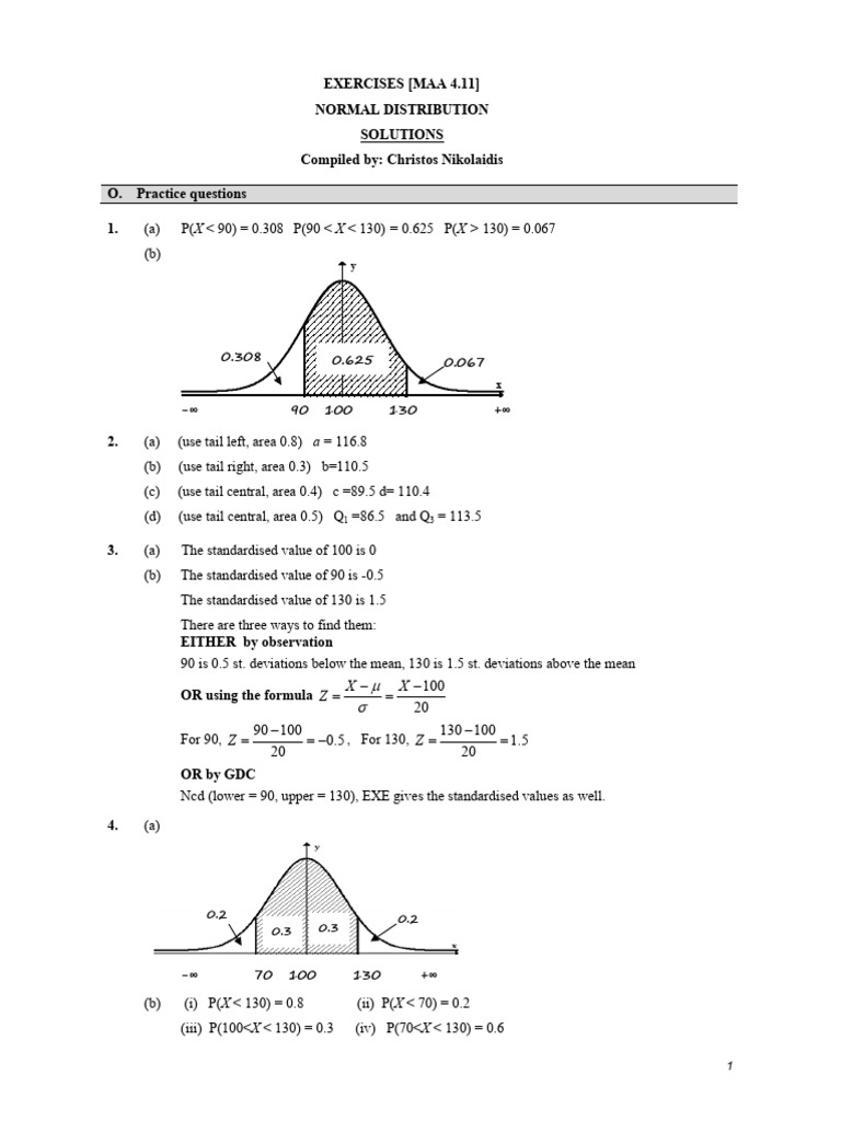 (MAA 4.11) NORMAL DISTRIBUTION - Solutions | PDF | Probability | Statistical Theory