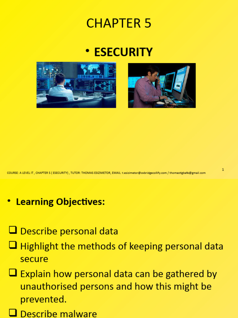 It A Level CHPT 5 Esecurity | PDF | Malware | Phishing