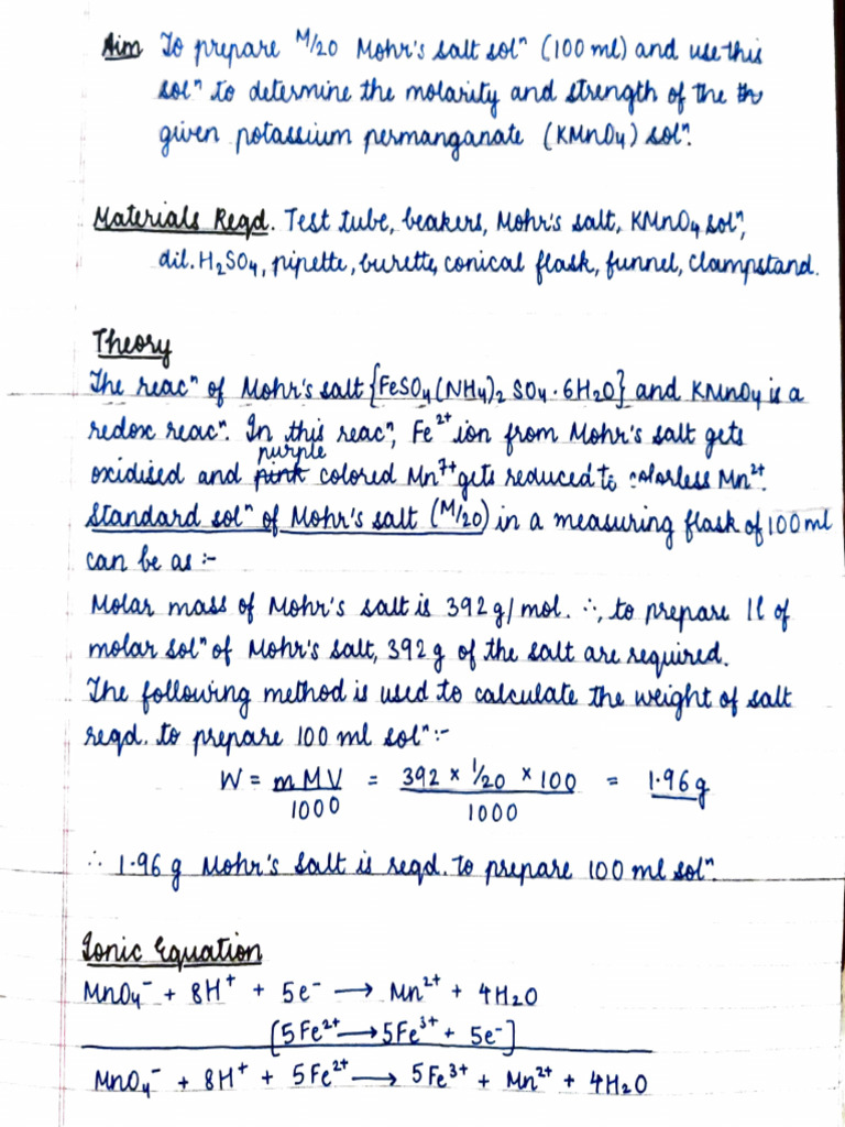 Volumetric Analysis Experiments 6,7 | PDF