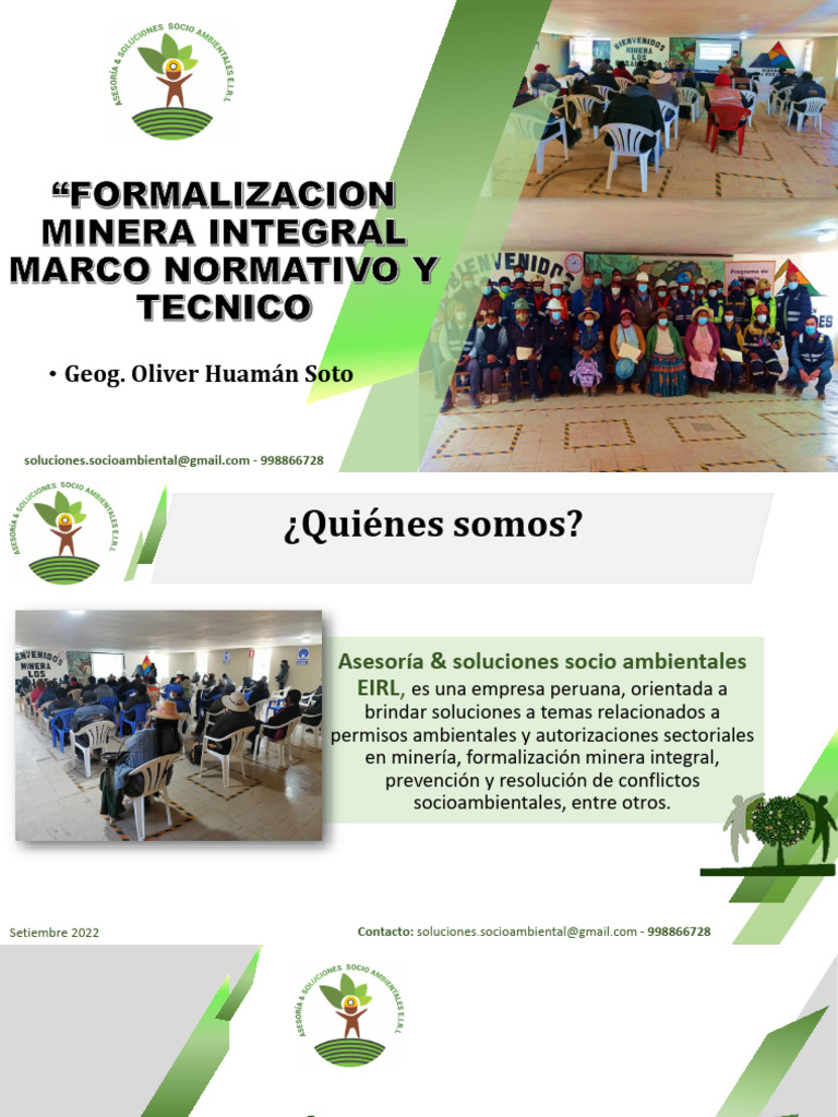 FORMALIZACION MINERA INTEGRAL MARCO NORMATIVO Y TECNICO - Sesion 2 | PDF | Minería | Regulación