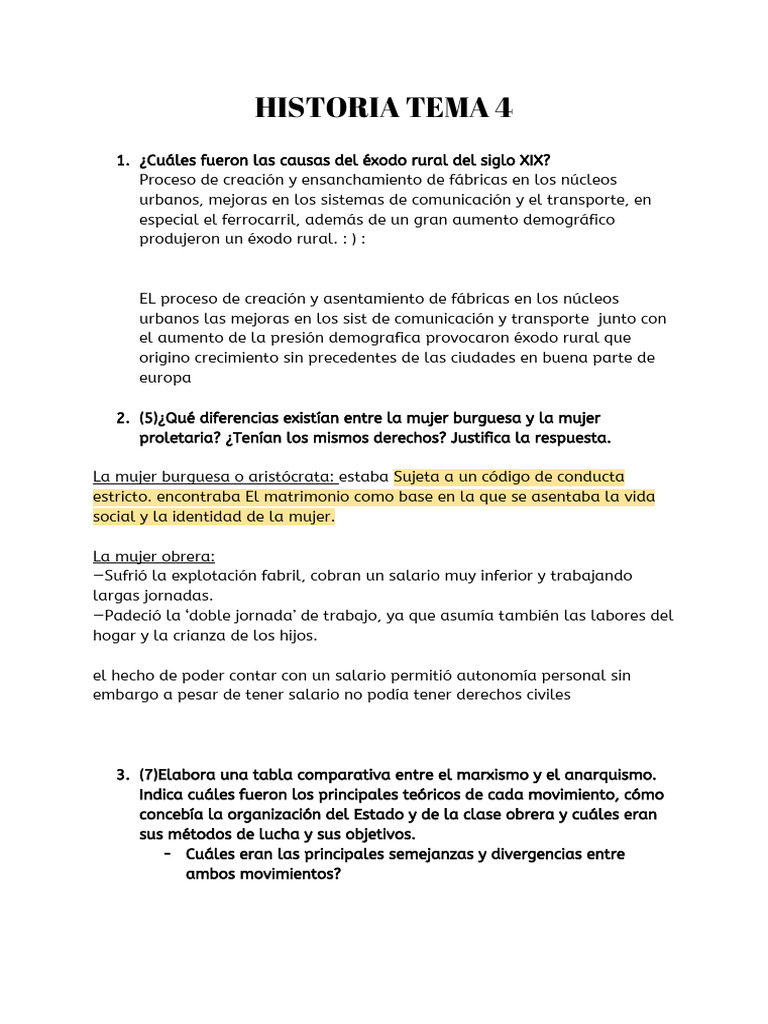 Historia Tema 4 | PDF | Anarquismo | Comunismo