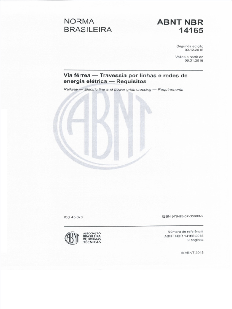 NBR 14165-2015 - Travessia de Ferrovia | Download grátis PDF | Energia ...
