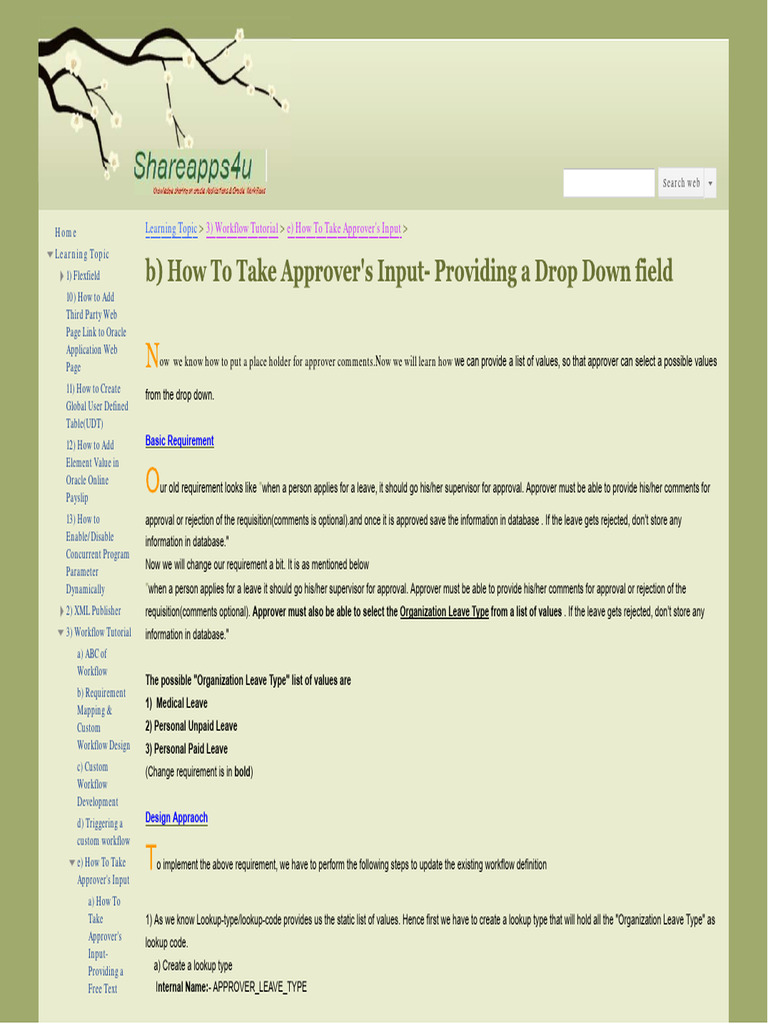 6-How To Take Approver's Input - Providing A Drop Down Field ...