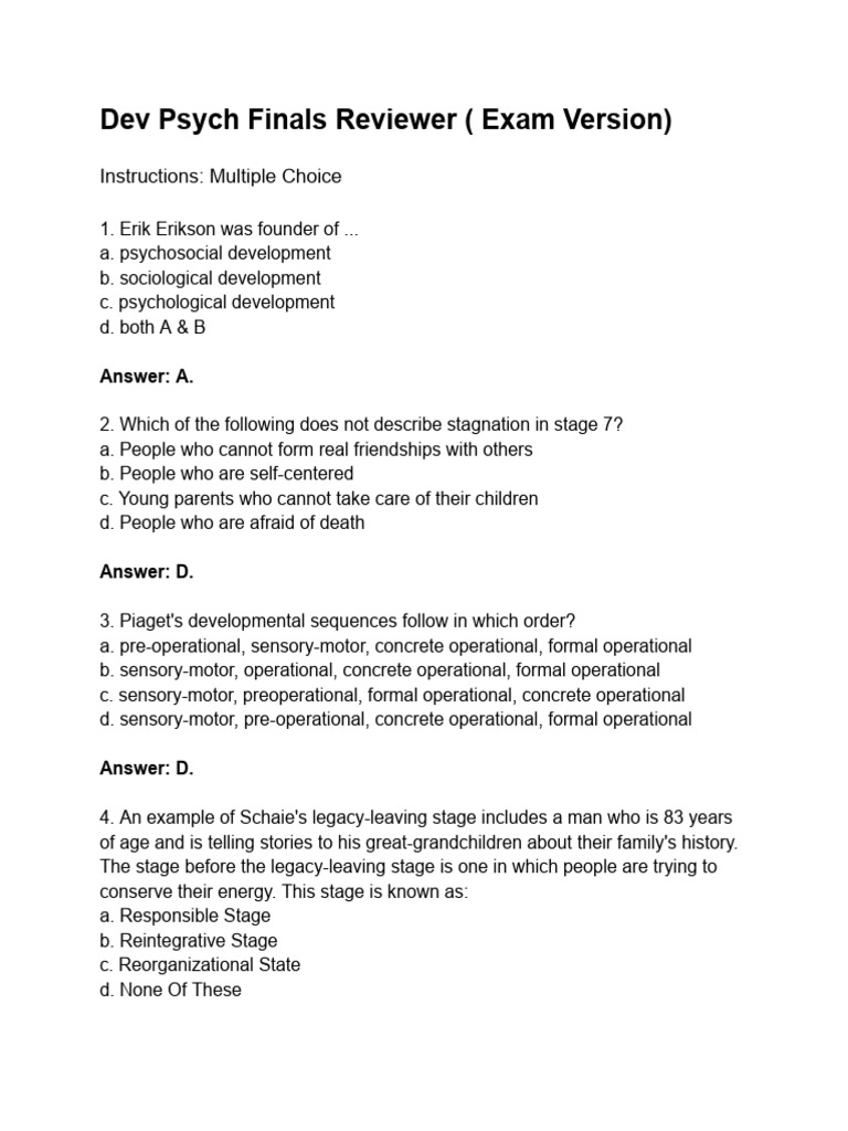 Dev Psych Finals Reviewer | PDF | Wellness