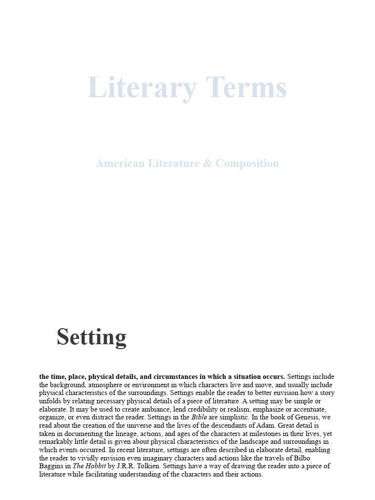 Literary Terms | PDF