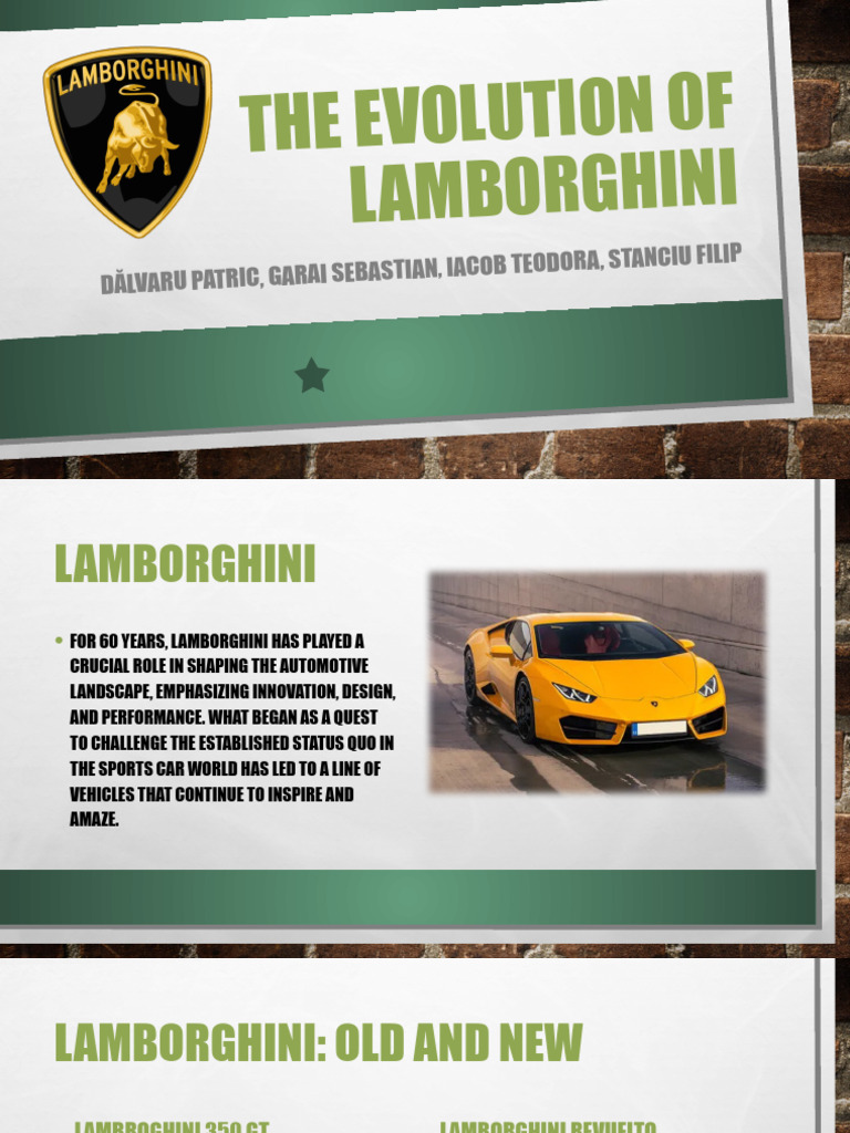 The Evolution of Lamborghini | PDF | Luxury Vehicles | Luxury Motor ...