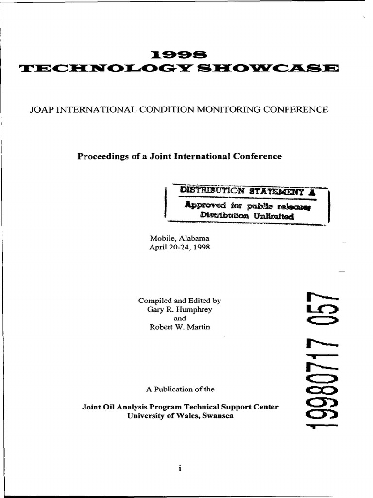 1998 JOAP International Condition Monitoring Conference | PDF | Wear ...