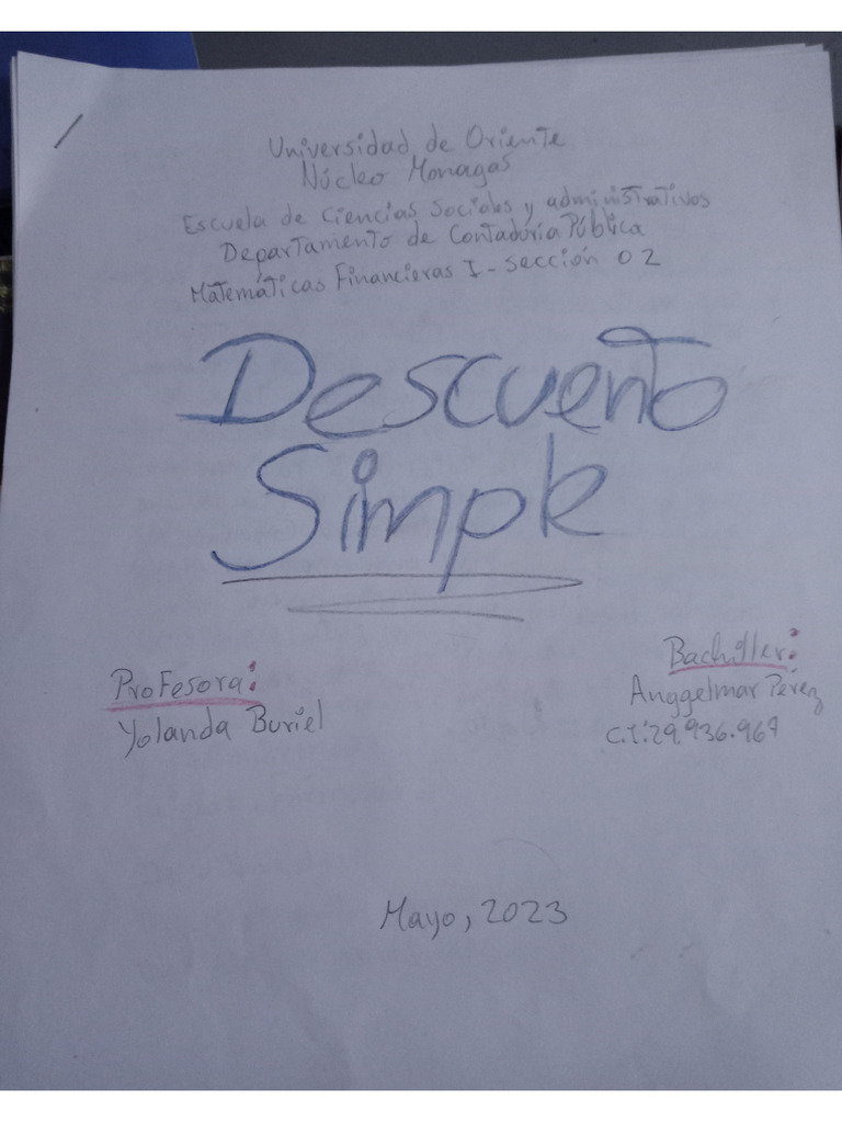 Informe Descuento Simple | PDF