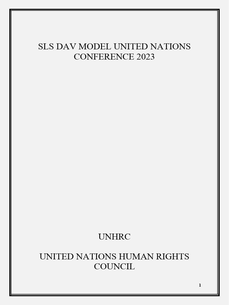 SLS Dav Mun 2023 BG - Unhrc | PDF | Human Rights | United Nations ...