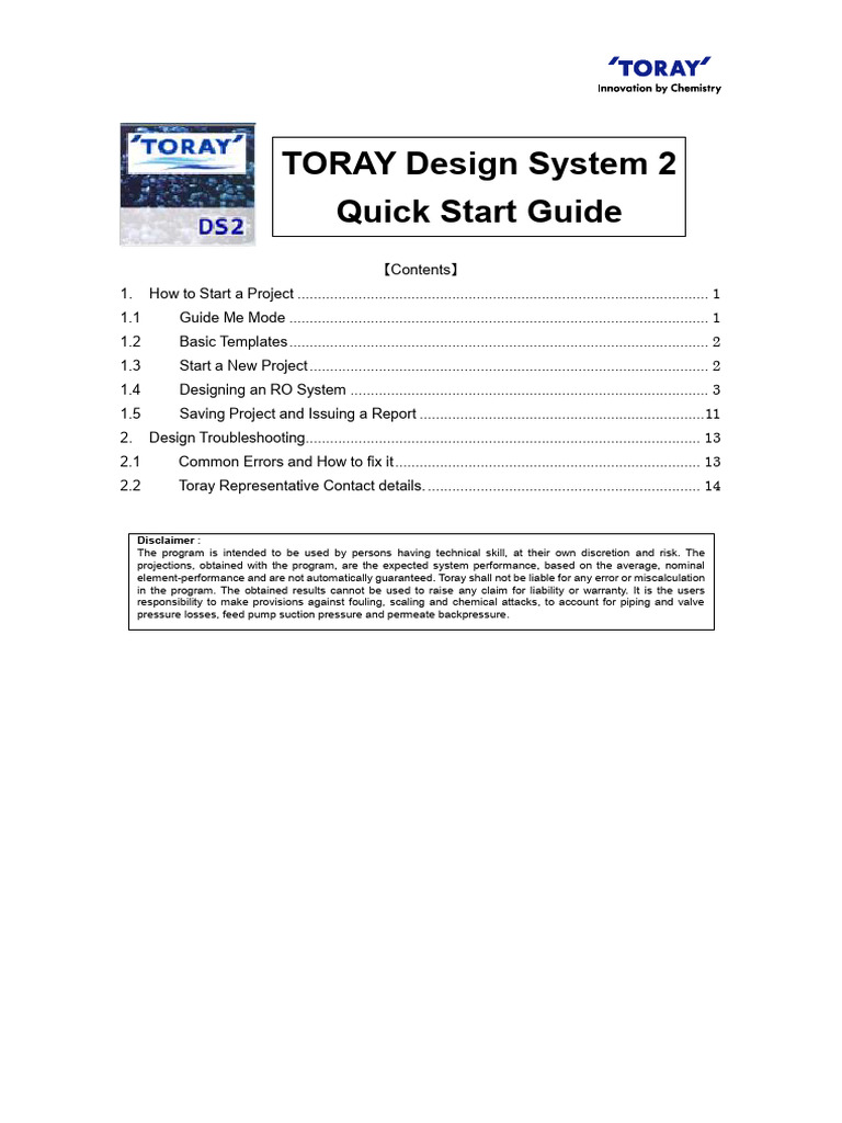 Quick Start Pdf Water Membrane