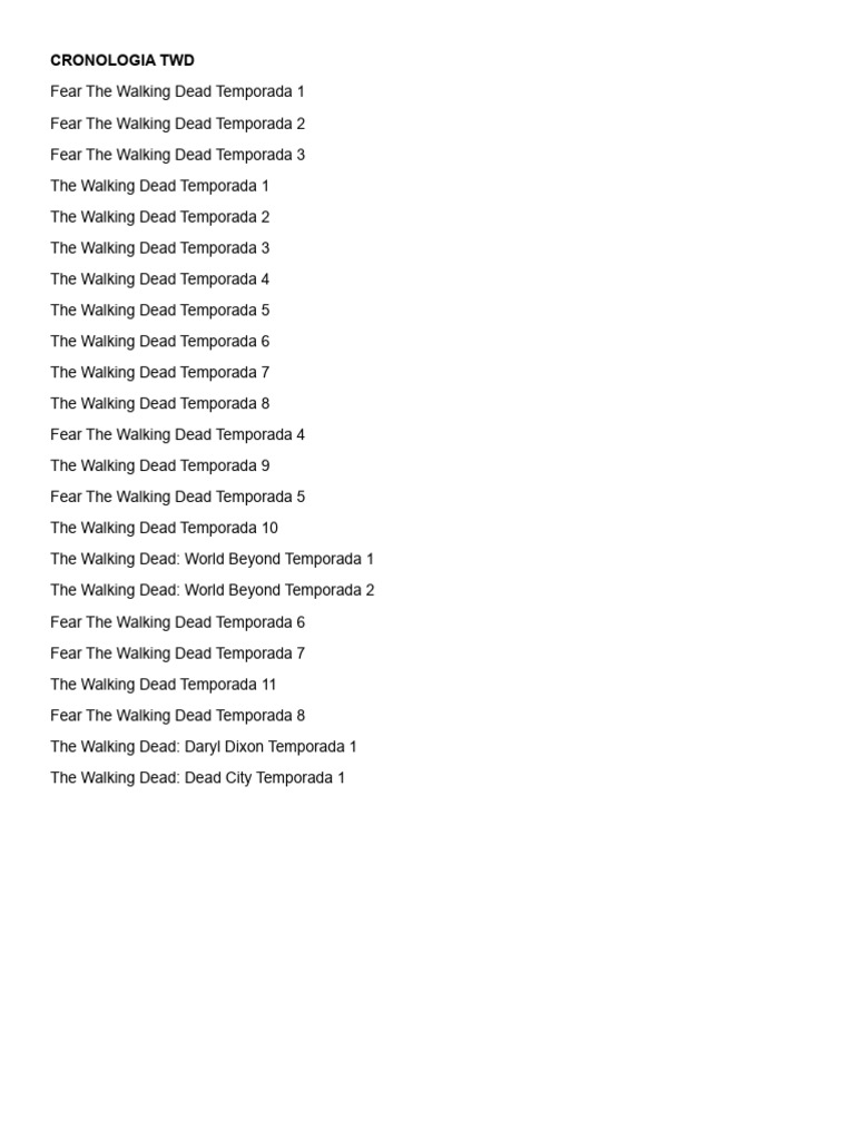 Cronologia TWD | PDF