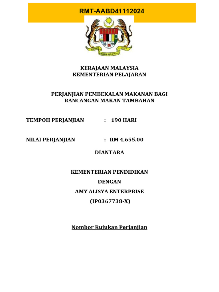 Perjanjian RMT 2022 | PDF